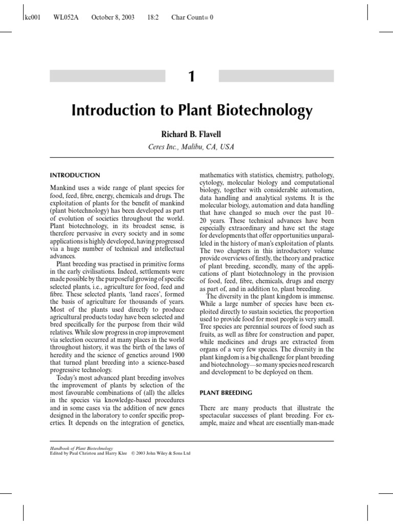 Overview of Plant Biotechnology | PDF | Plant Breeding | Genetics
