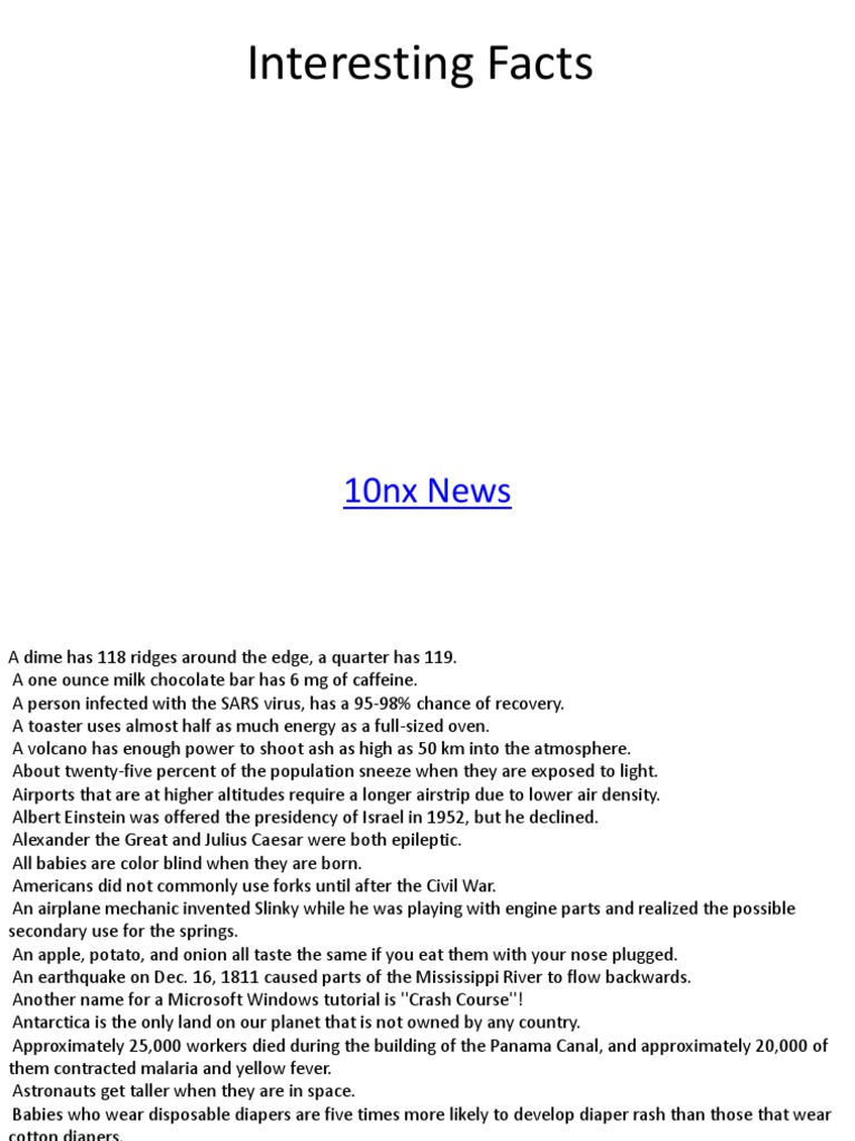 Interesting Facts | PDF | Nature