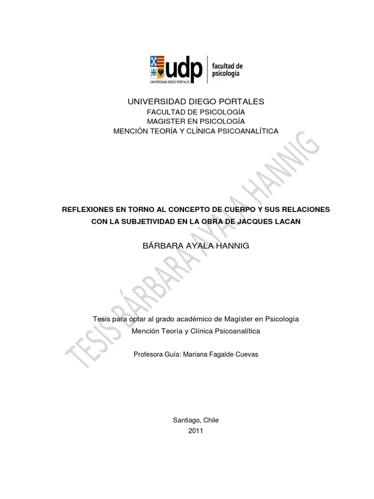 Cuerpo y Subjetividad en La Obra de Jacques Lacan | PDF | Jacques Lacan | Psicoanálisis
