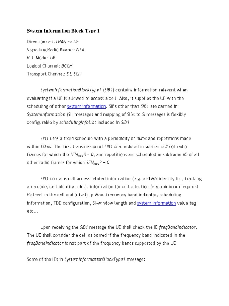 System Information Block Sib Attached and Session Request | PDF ...