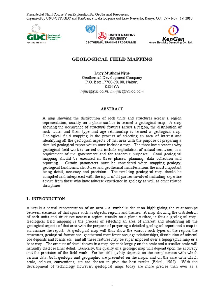 Geological Field Mapping 4 | PDF | Geology | Map