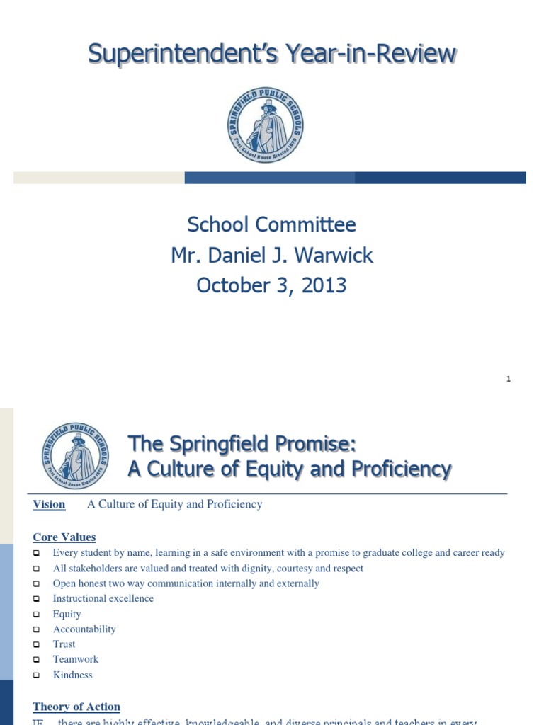 Springfield School Superintendent Daniel Warwick's Presentation To School Committee | PDF ...