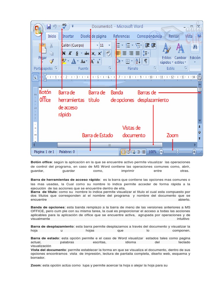 Funciones del Botón Office en Word | PDF | Microsoft Office | Microsoft ...