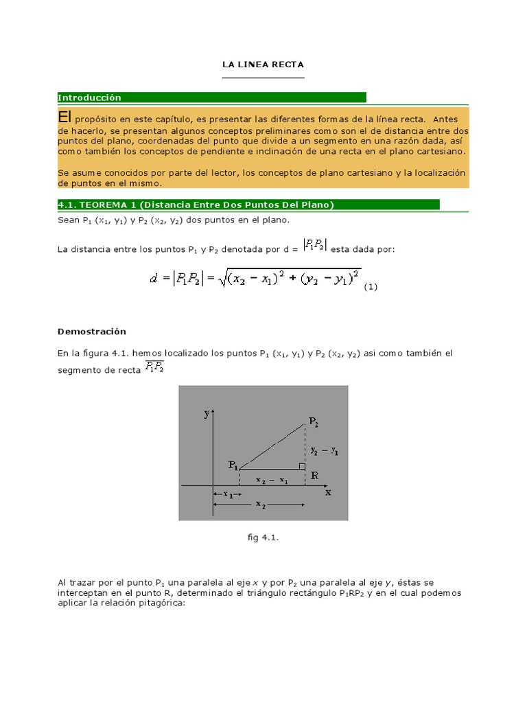 La Linea Recta | PDF | Línea (geometría) | Sistema de coordenadas ...