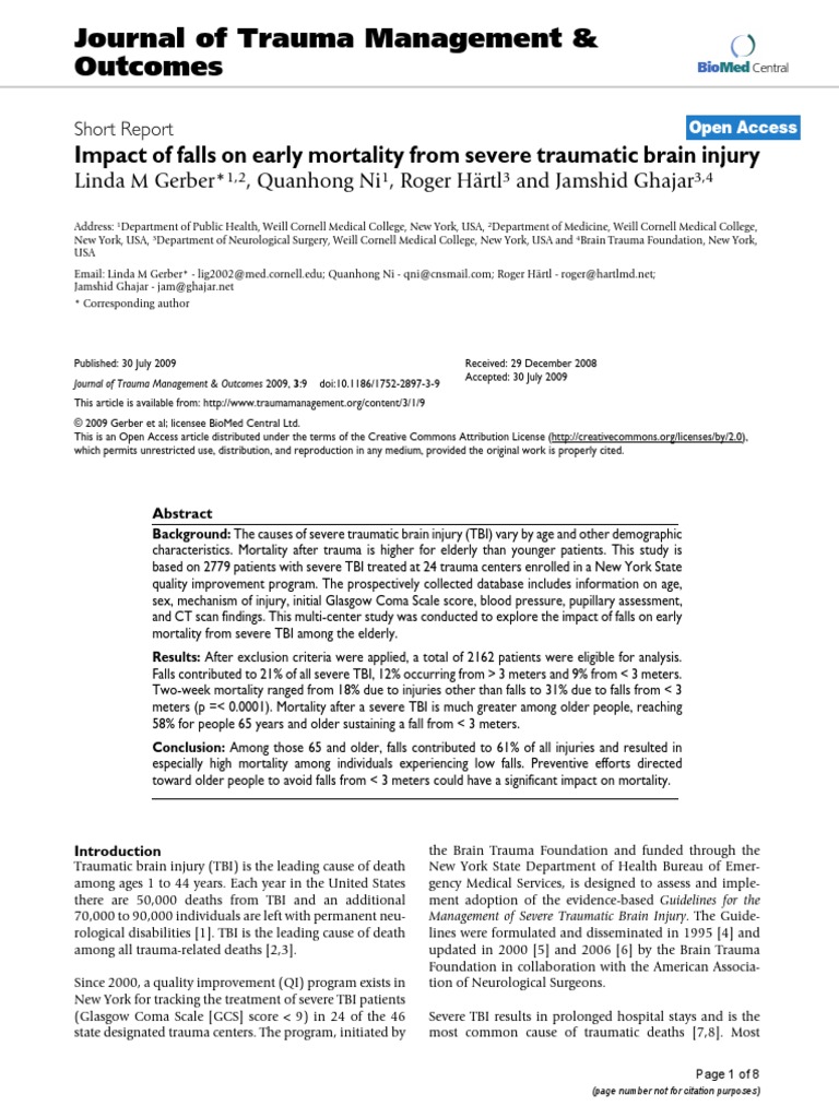 Falls and TBi | PDF | Traumatic Brain Injury | Major Trauma