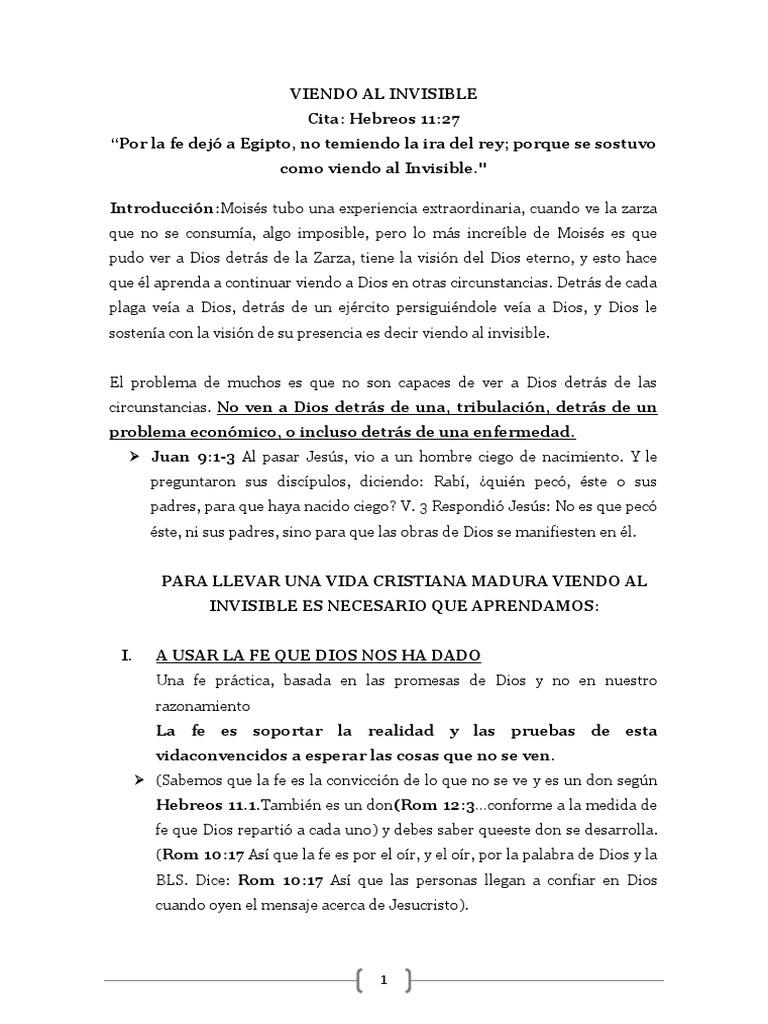 Viendo Al Invisible | PDF | Fe | Moisés