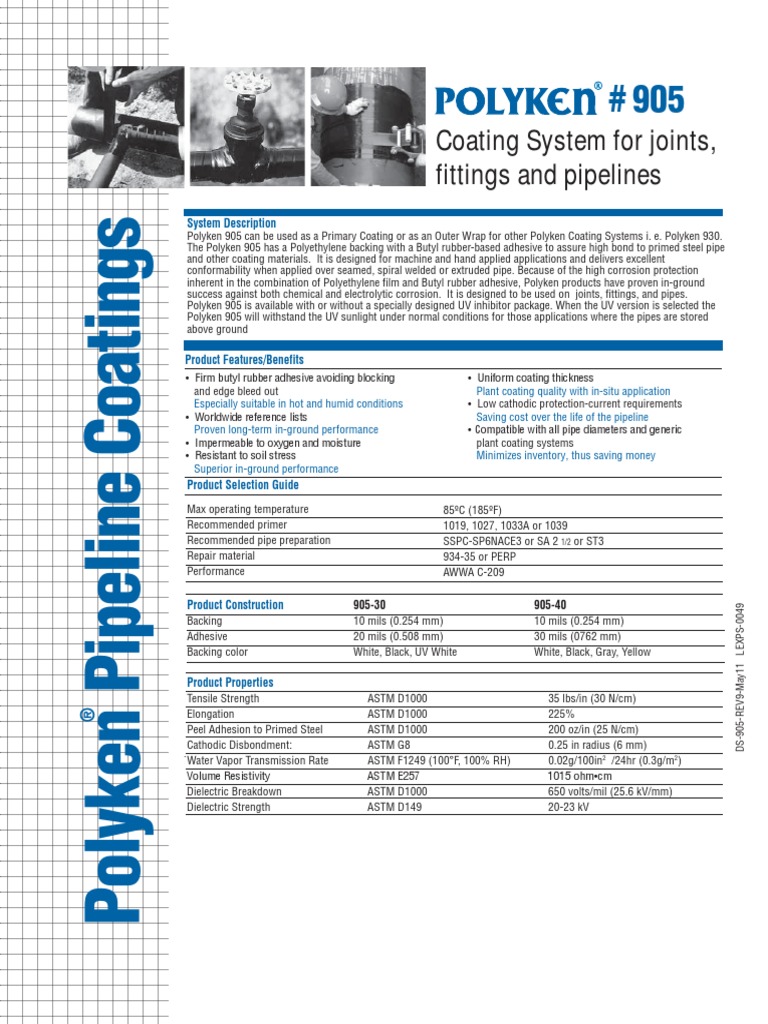 Polyken 905 Tape | PDF | Foot (Unit) | Polyethylene