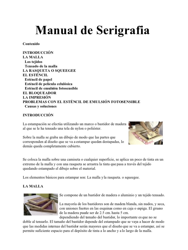 Manual de Serigrafia. | PDF | Naturaleza