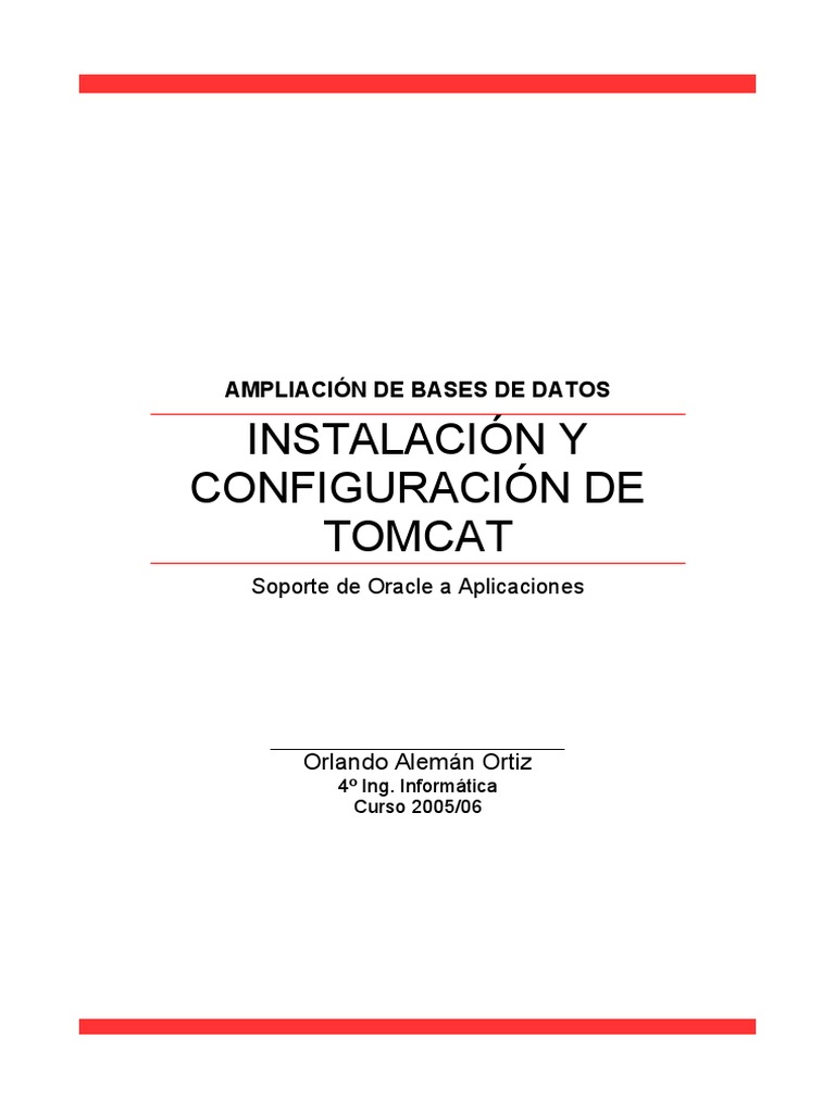 Instalación y Configuración de Tomcat | PDF | Páginas del servidor Java | Java (lenguaje de ...