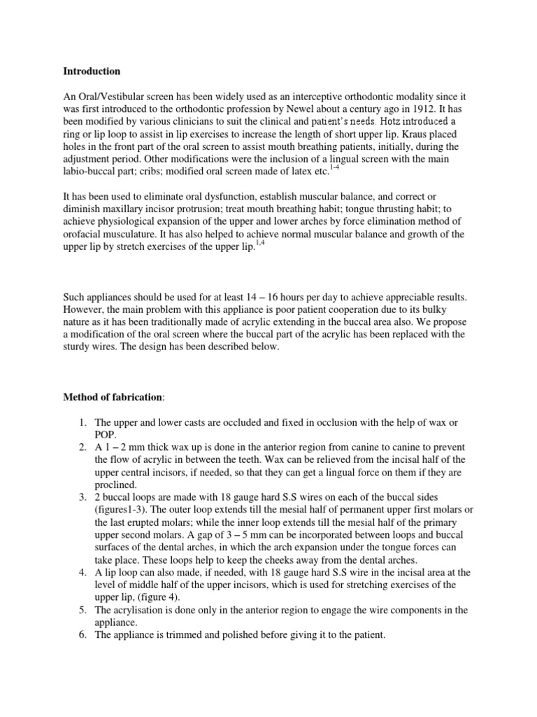 Modified Oral Screen | PDF | Mouth | Facial Features