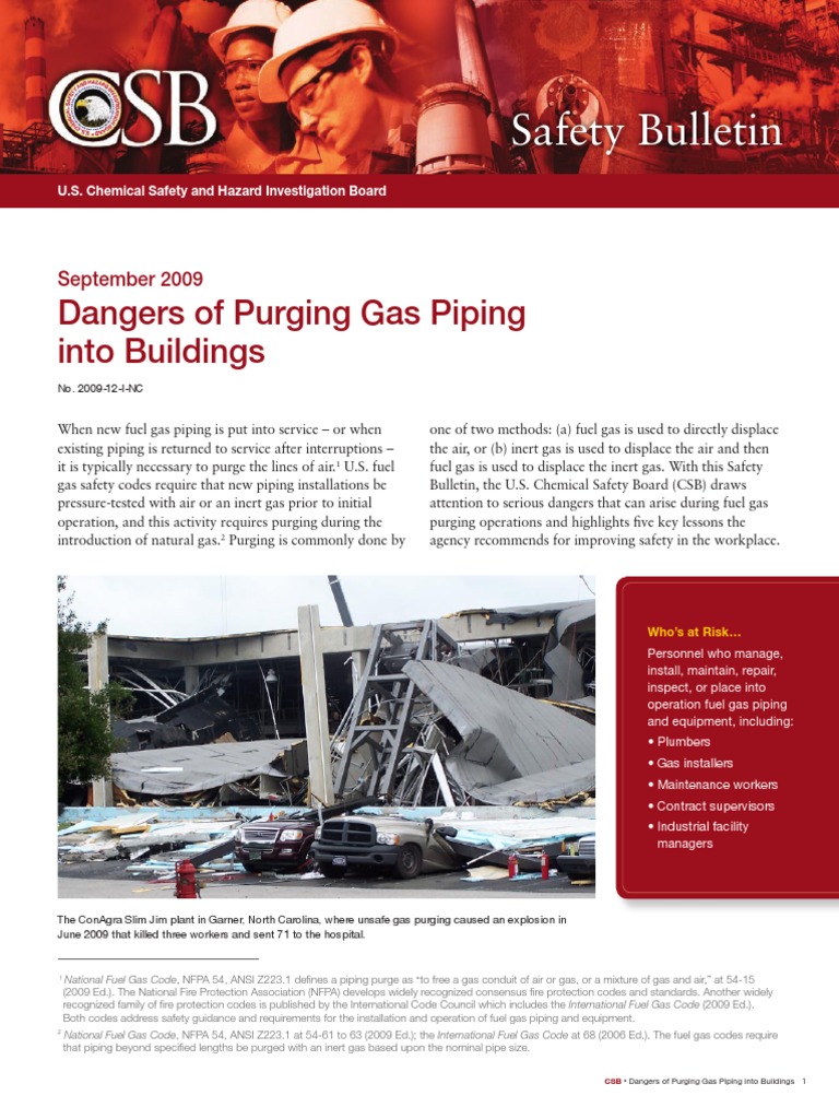 Gas Purging Safety and Explosion Risks | PDF