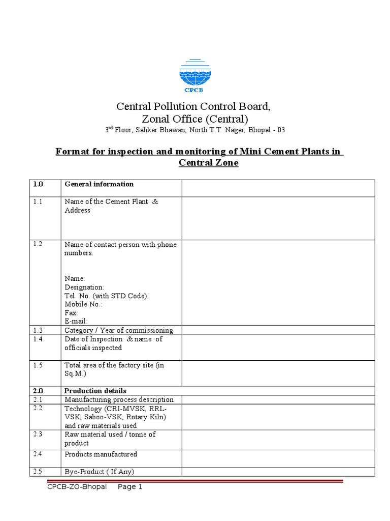 New Cement Questionnaire | Cement | Waste Management