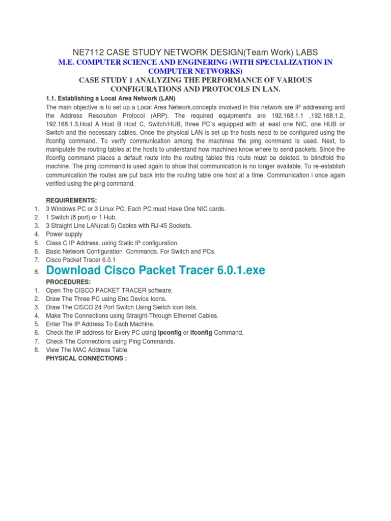 Ex1 Case Study Network Design | Download Free PDF | Computer Network | Network Switch