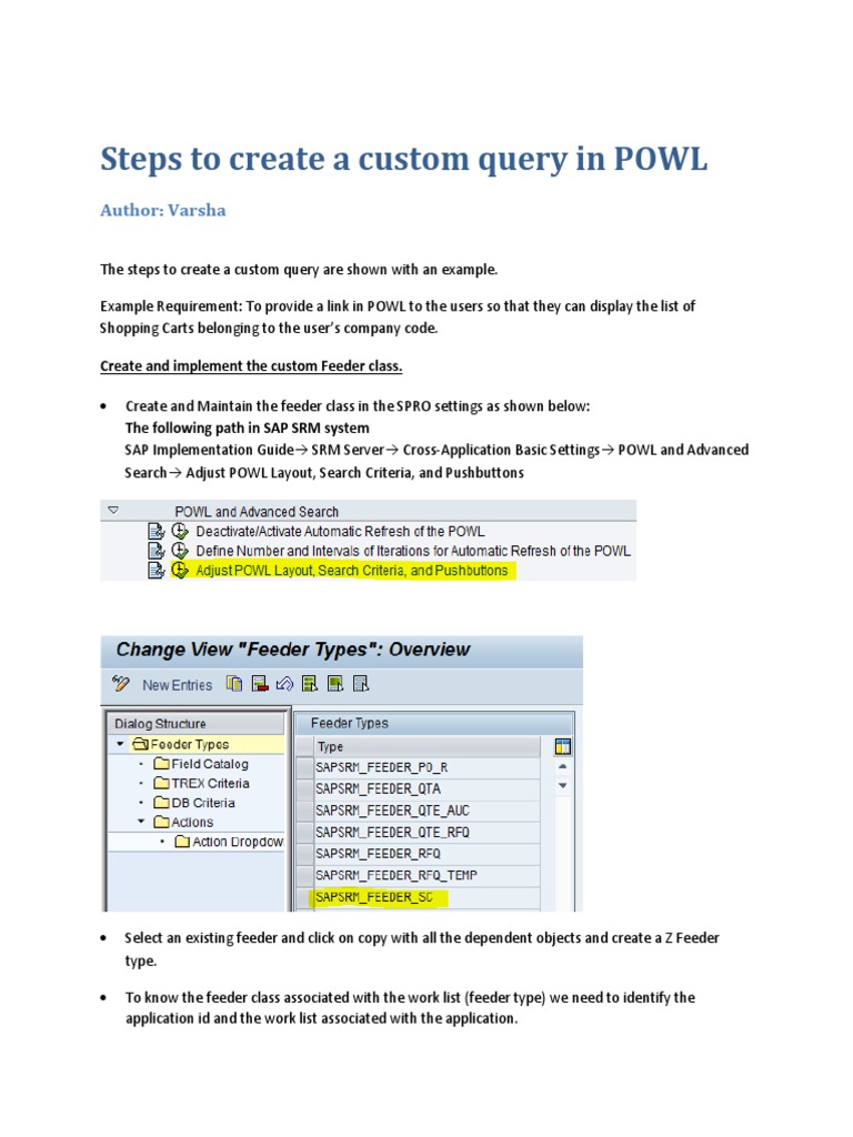 Create Custom Query in POWL | PDF | Information Retrieval | Computer Data