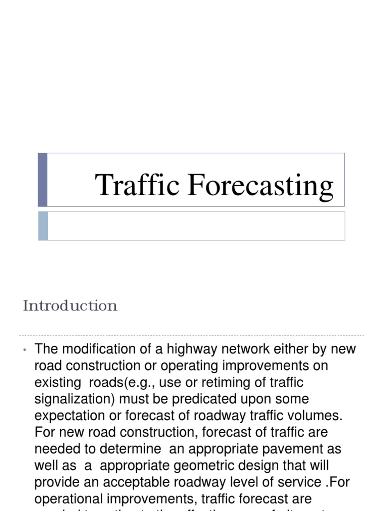 Chapter 7 Traffic Forecasting Pdf Traffic Forecasting