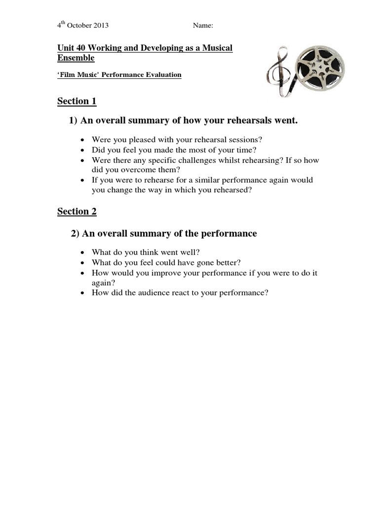 Film Music Performance Evaluation | PDF