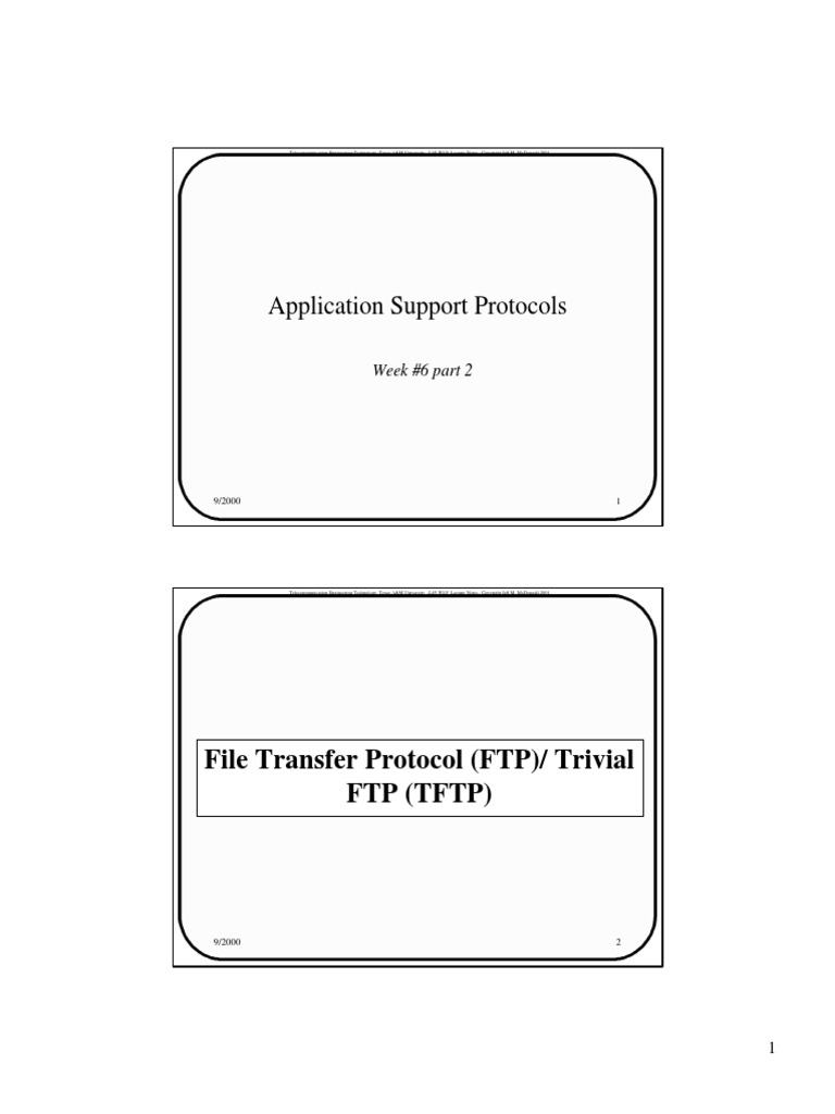 Application Support Protocols: File Transfer Protocol (FTP) / Trivial FTP (TFTP) | PDF | Domain ...