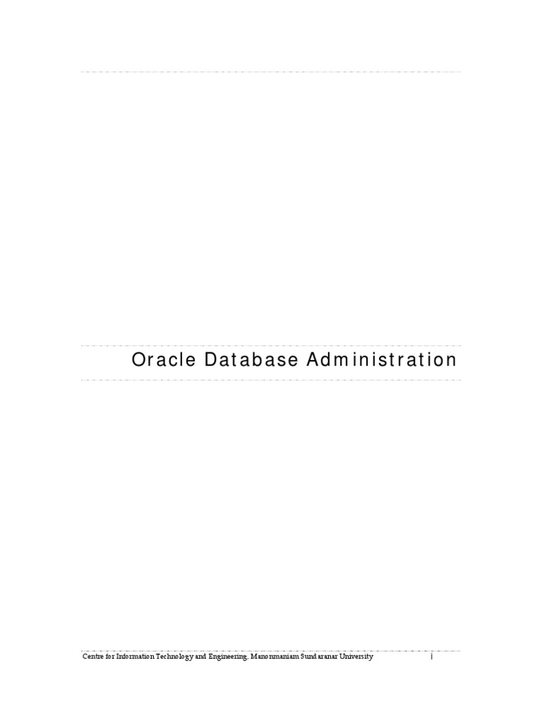 Oracle Database Administration | PDF | Oracle Database | Sql