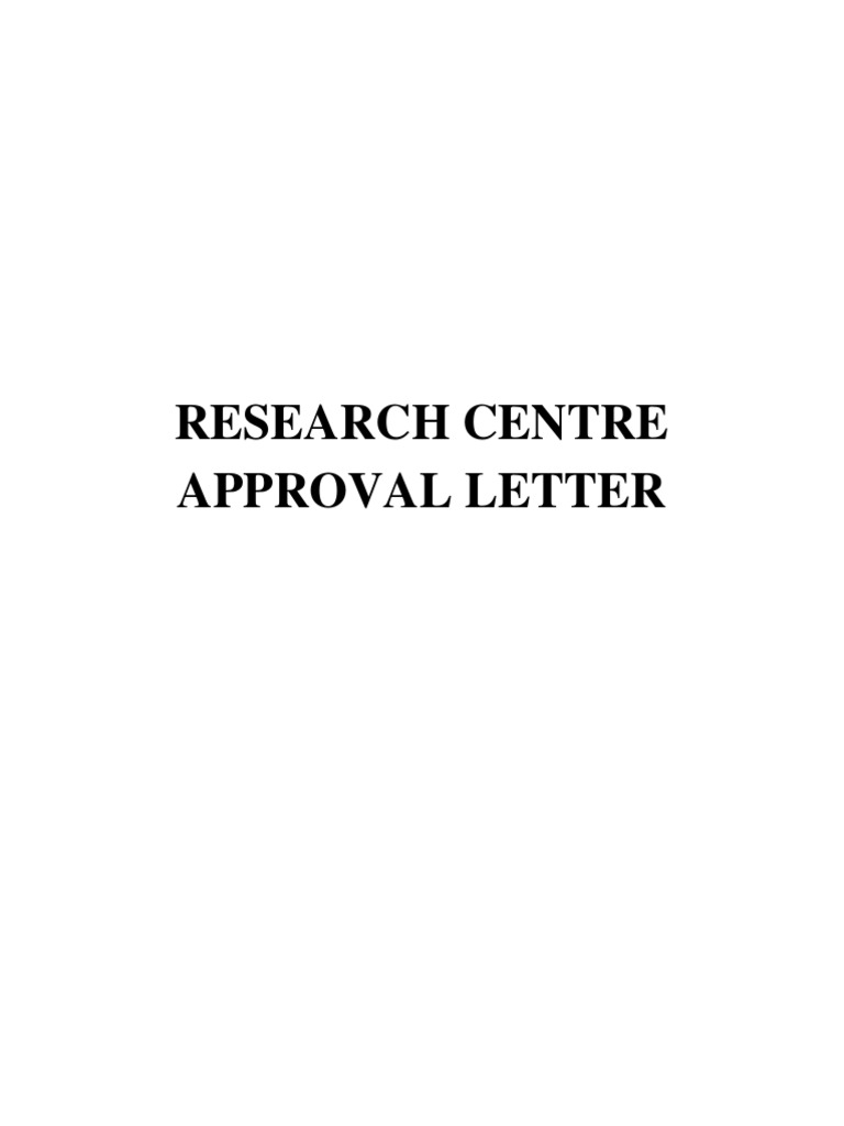 Research Approval Letter | PDF