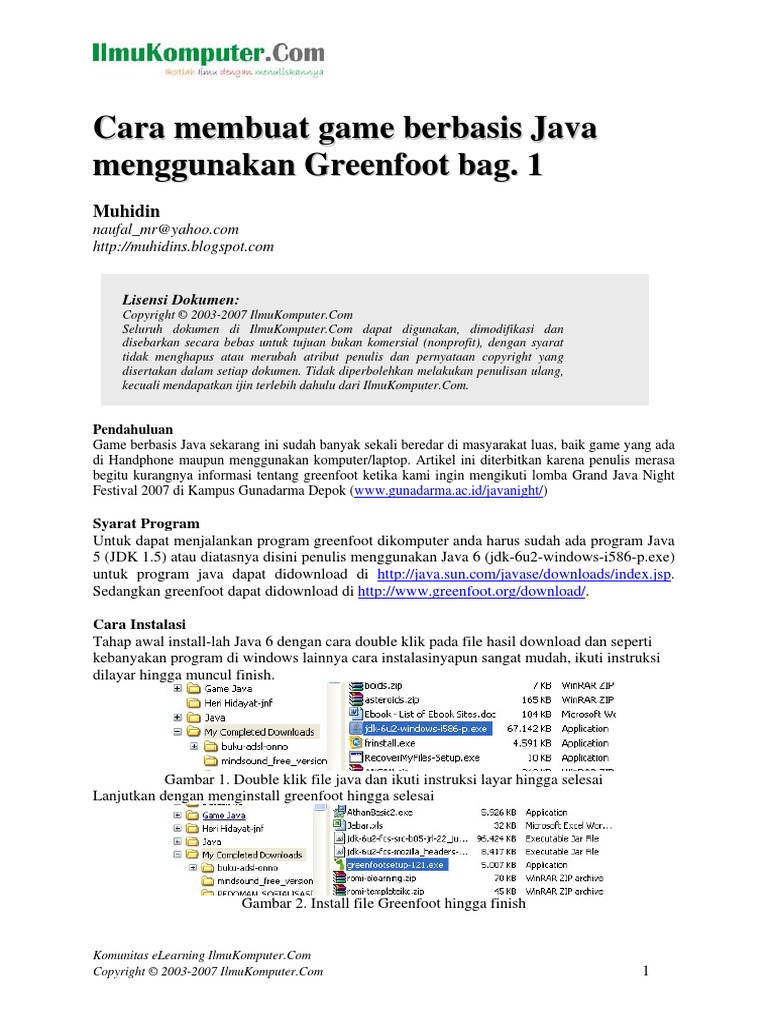 Cara Membuat Game Berbasis Java Dengan Greenfoot | PDF | Game ...