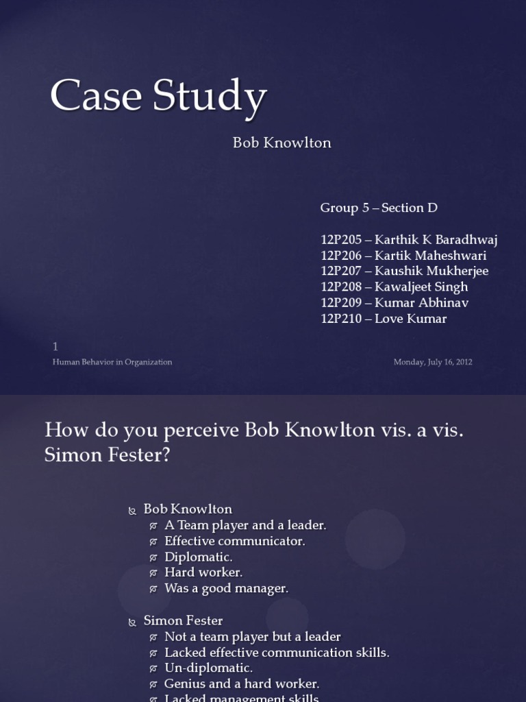 HBO Case Study Knowlton | PDF | Extraversion And Introversion | Leadership