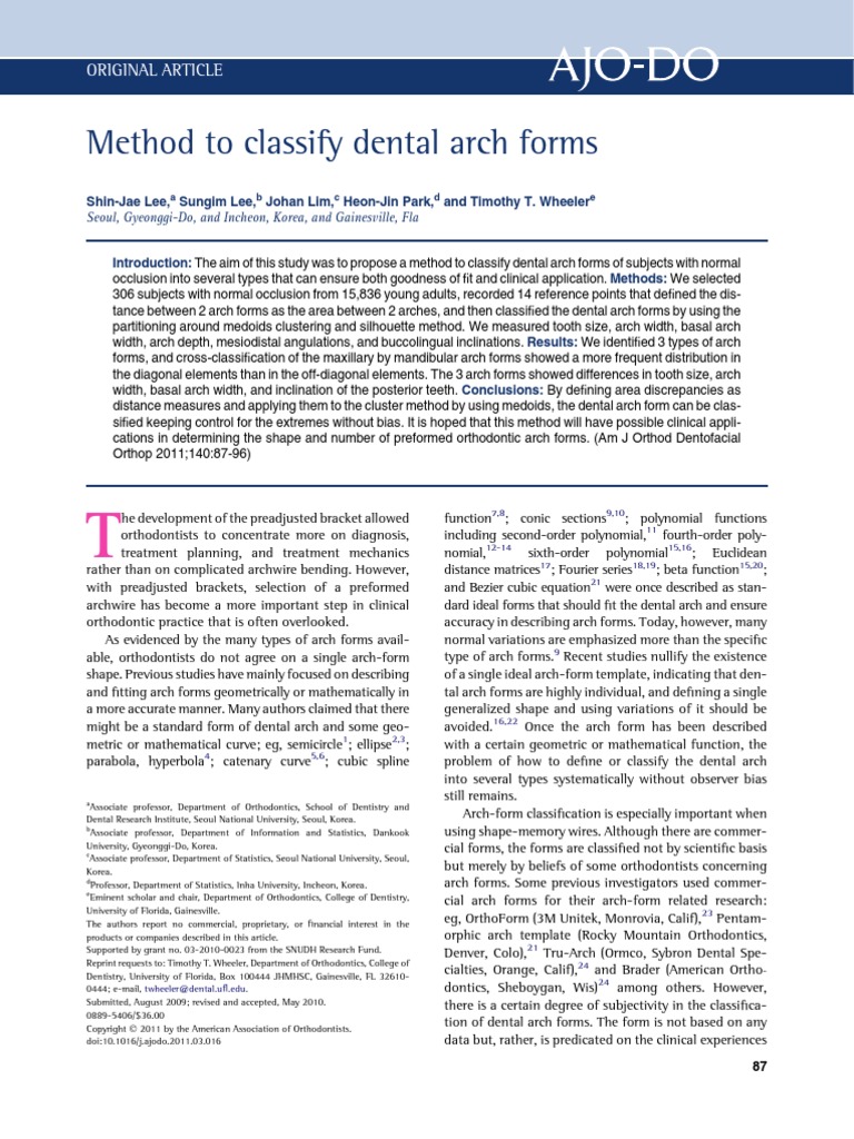 Arch Forms | PDF | Standard Deviation | Cluster Analysis