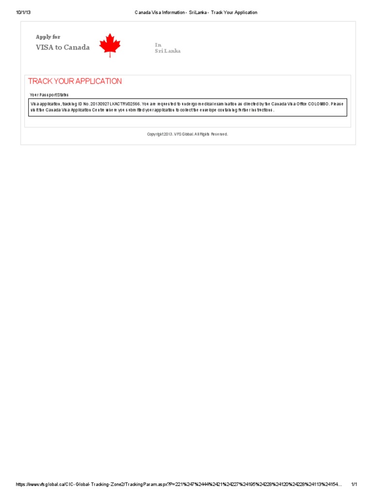 Canada Visa Information - SriLanka - Track Your Application | PDF | Law