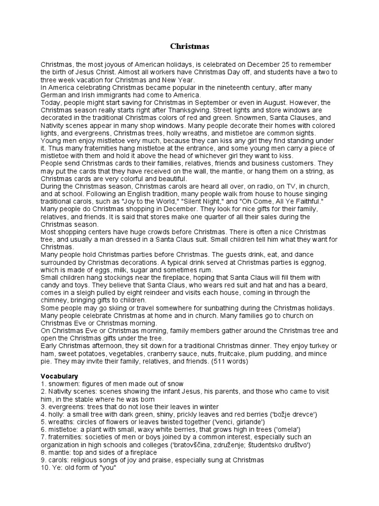Christmas Reading Comprehension | PDF | Santa Claus | Christmas