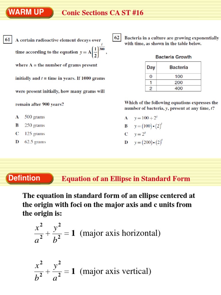 Graphing Ellipses: Step-by-Step Guide | PDF