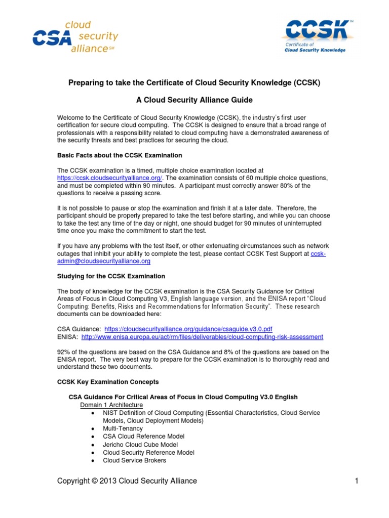 CCSK Prep Guide V3 | PDF | Cloud Computing | Computer Security