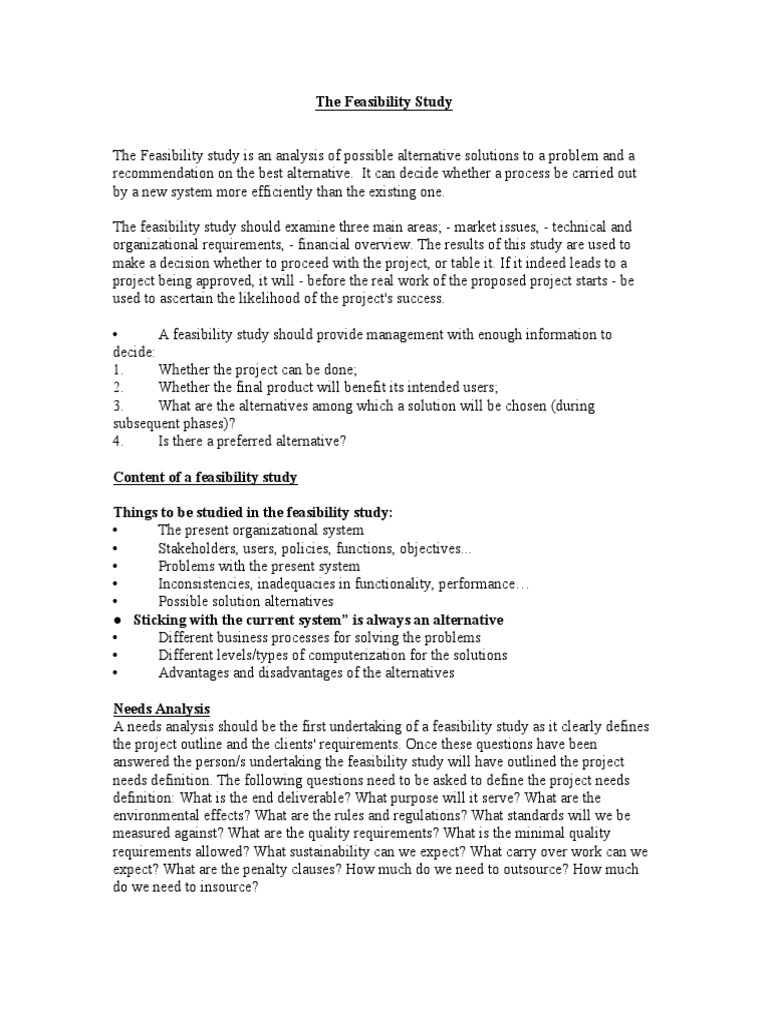 The Feasibility Study | PDF | Feasibility Study | Cost–Benefit Analysis