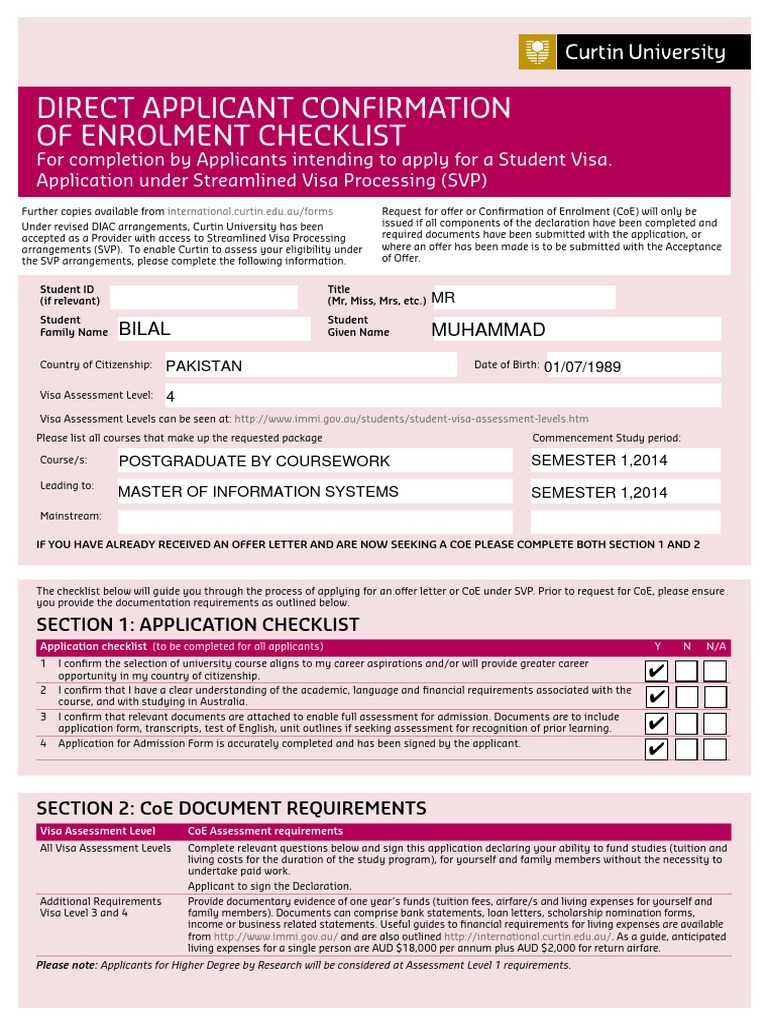 Direct - Application Under Streamlined VISA Processing Form | PDF ...