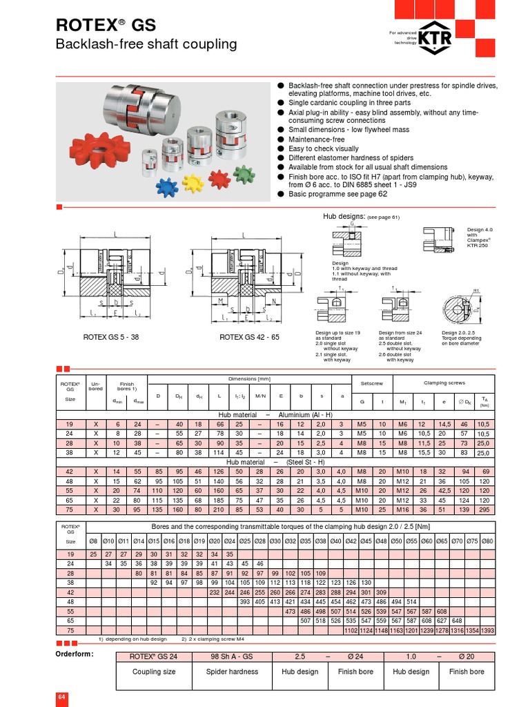 Rotex GS: Backlash-Free Shaft Coupling | PDF | Mechanical Engineering ...