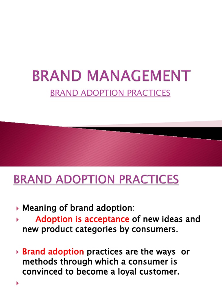 Brand Adoption Practices | PDF | Brand | Business Economics