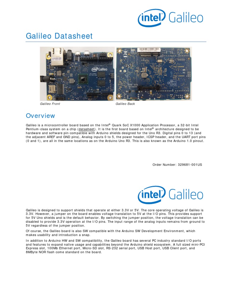 Galileo Datasheet | PDF