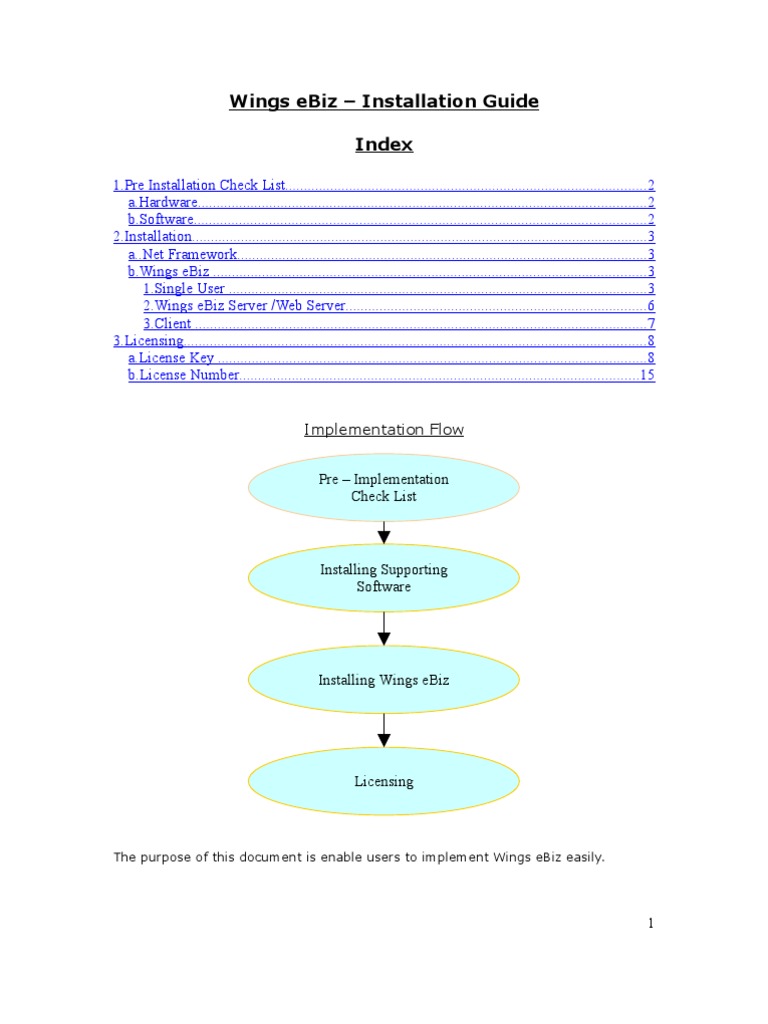 Wings Ebiz Installation Guide - General | PDF | System Software | Computing