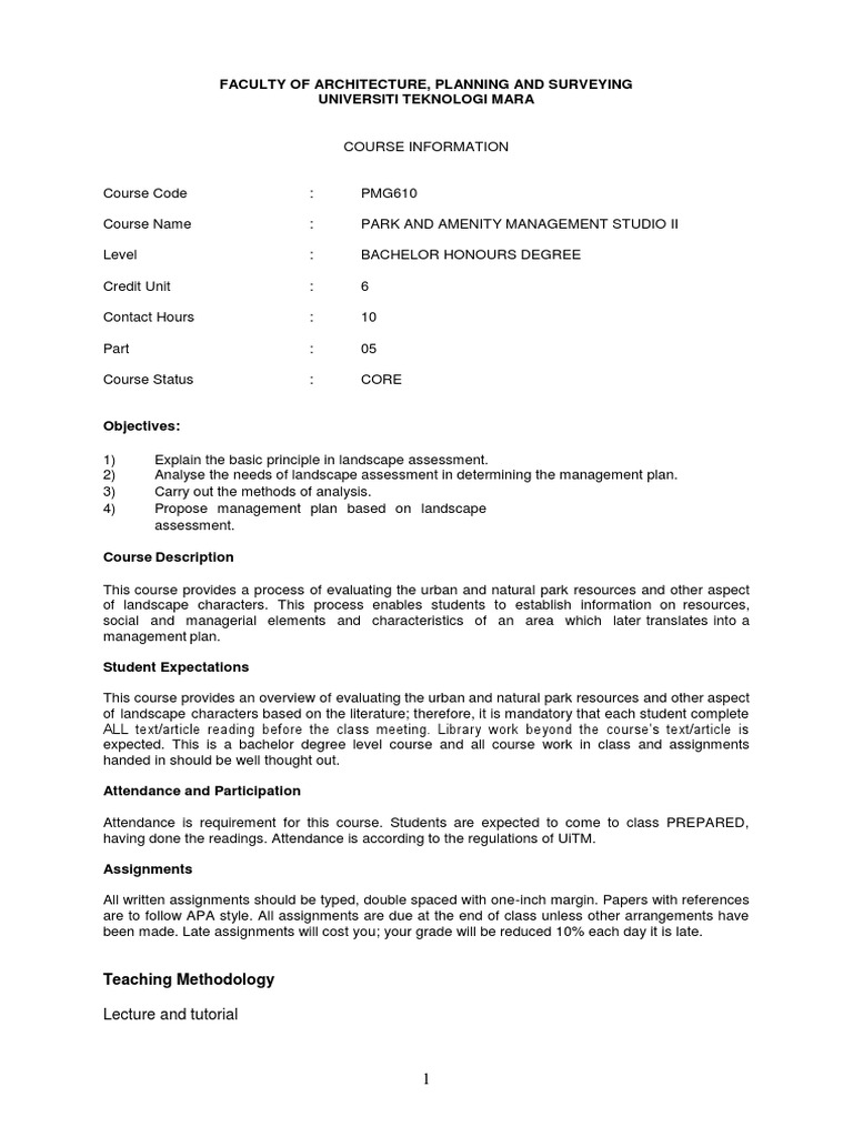 Landscape Assessment and Management Planning: An Overview of Evaluating ...