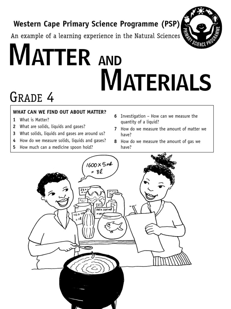 Matter and Materials (Grade 4 English) | PDF | Litre | Matter