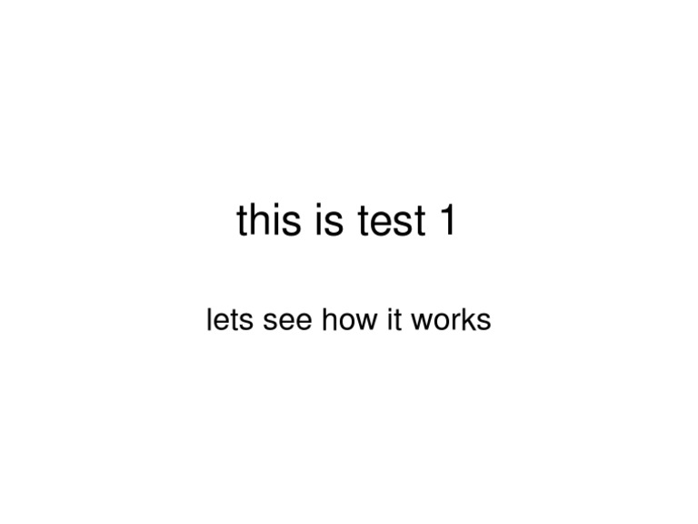 This Is Test 1 | PDF