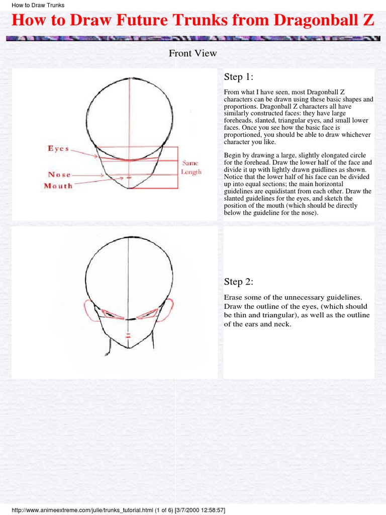 How To Draw Manga - Future Trunks | PDF | Eyebrow | Human Head And Neck