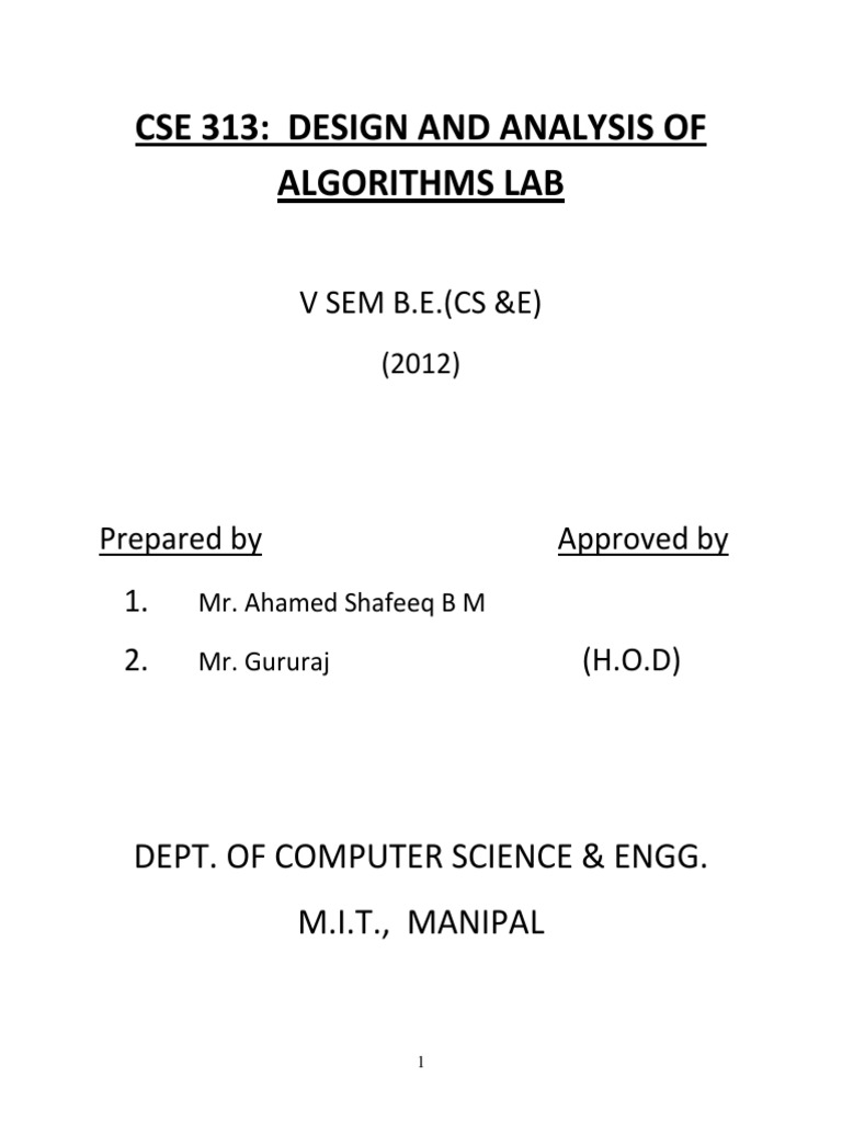 Design and Analysis of Algorithms | PDF | Mathematical Relations | Algorithms And Data Structures