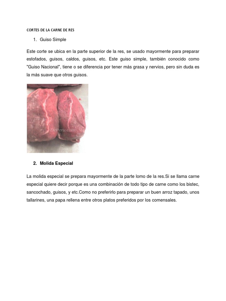 Cortes de La Carne de Res | PDF | filete | Carne