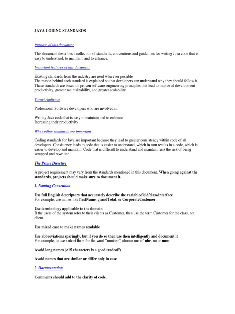 Java Coding Conventions Pdf Pdf Method Computer Programming Class Computer Programming
