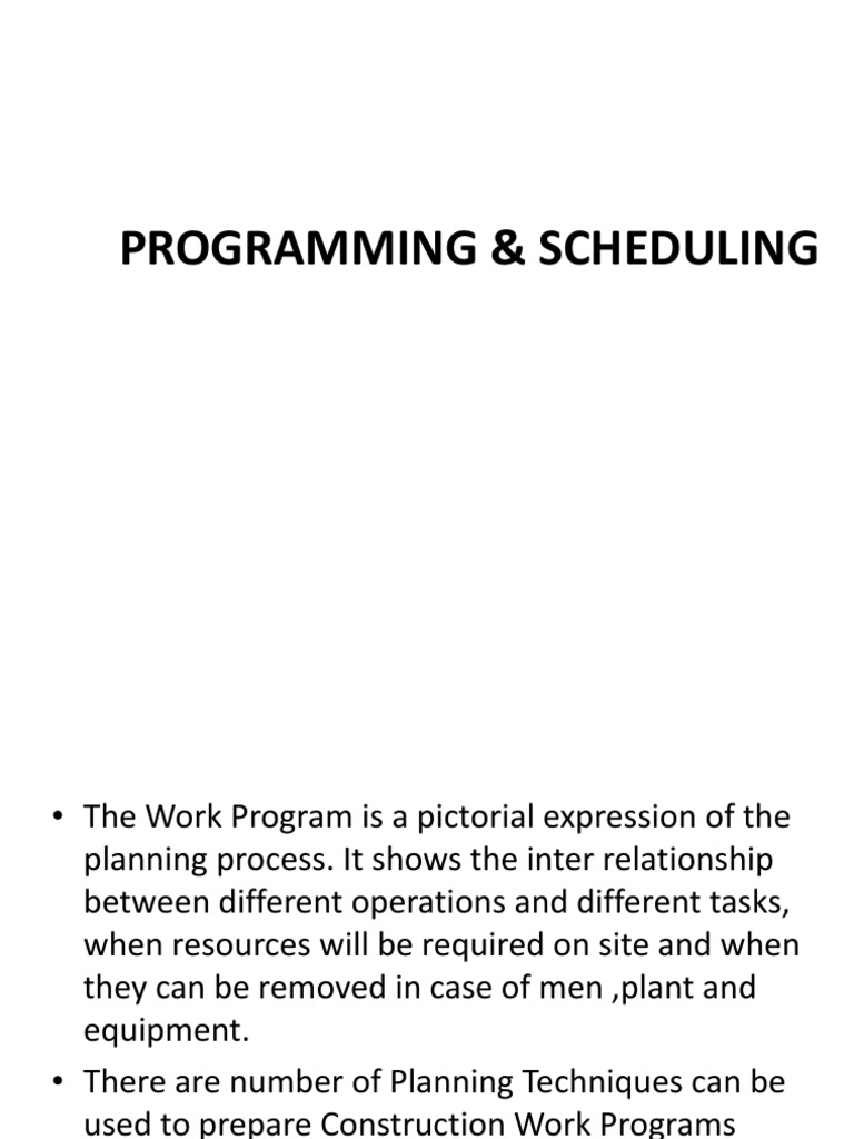 Programming & Scheduling | PDF | Software | Computing