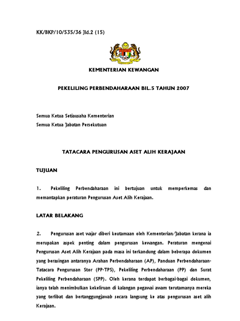 Surat Pekeliling Kewangan | PDF