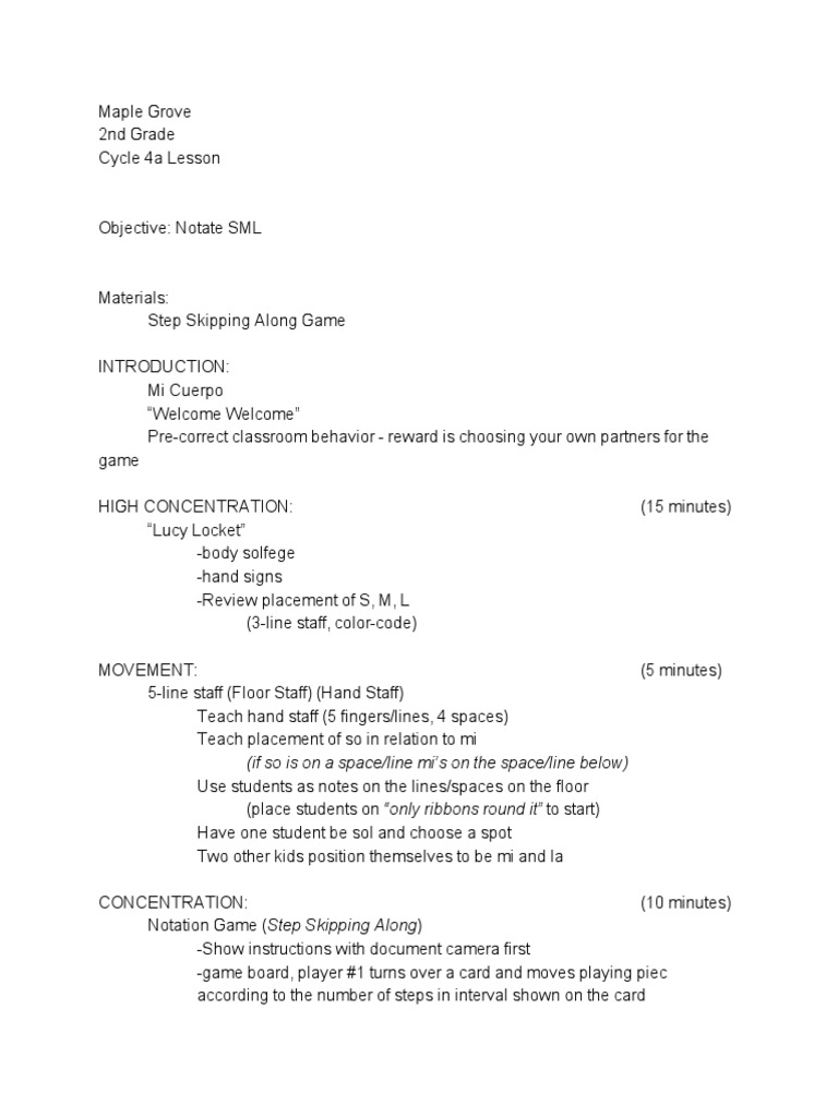 2nd Grade 4a Lesson Plan - Google Drive | PDF