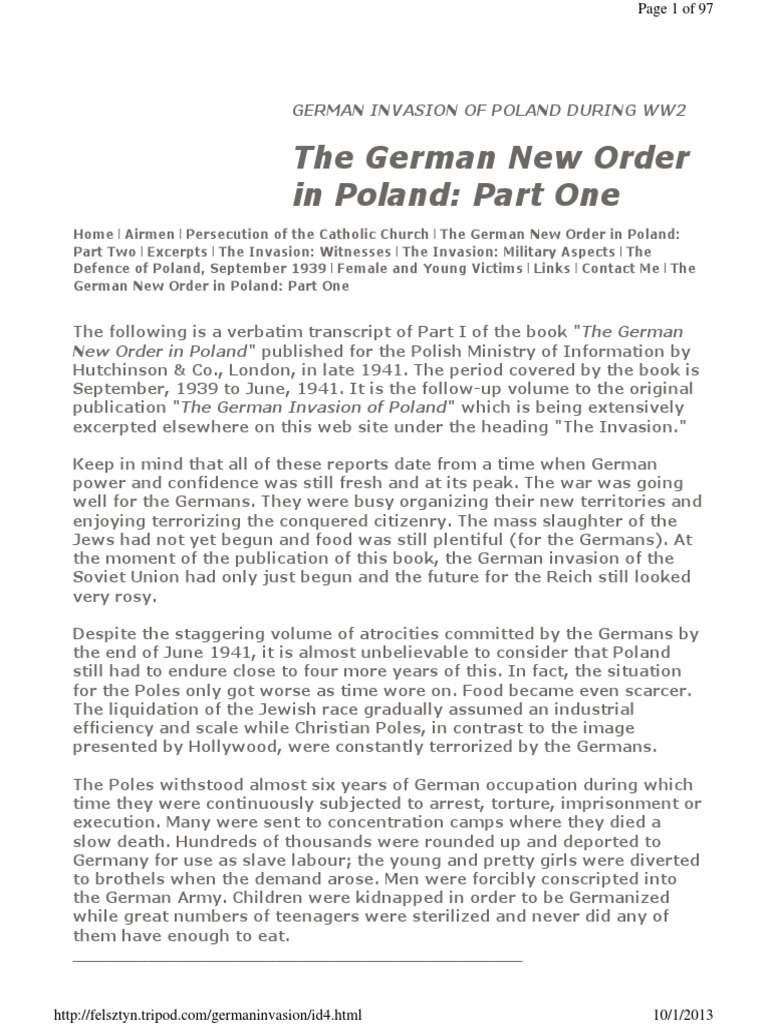 "The German New Order in Poland" by The Polish Ministry of Information ...