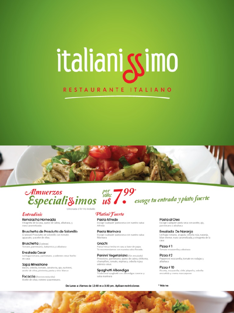 Menú Italianissimo | PDF