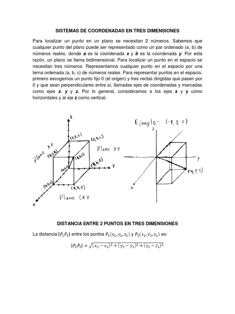 Sistemas de Coordenadas en Tres Dimensiones | PDF | Vector Euclidiano | Longitud