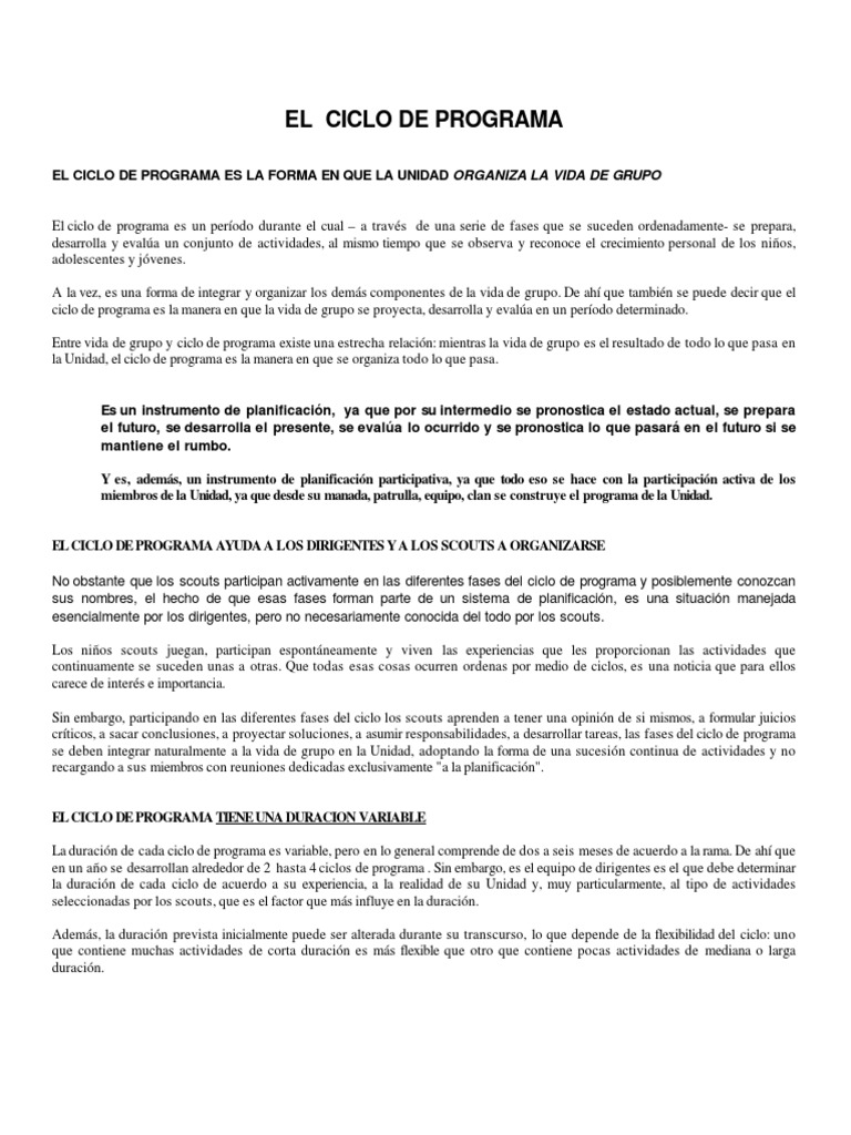 El Ciclo de Programa | PDF | Exploración | Planificación